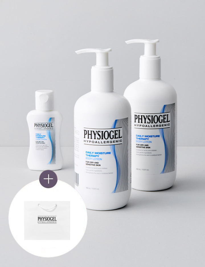 [피지오겔] DMT 바디로션 400ml 더블기획(바디로션 400ml 2개 + 페이셜로션 50ml 1개) - 마켓컬리